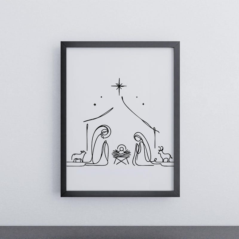 Nativity Line Art - Etsy