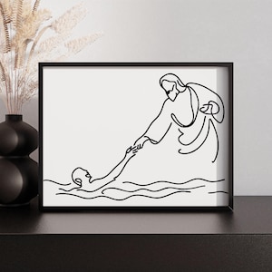 Christ Saving Peter, Digital Art Download, Christian/faith-inspired ...