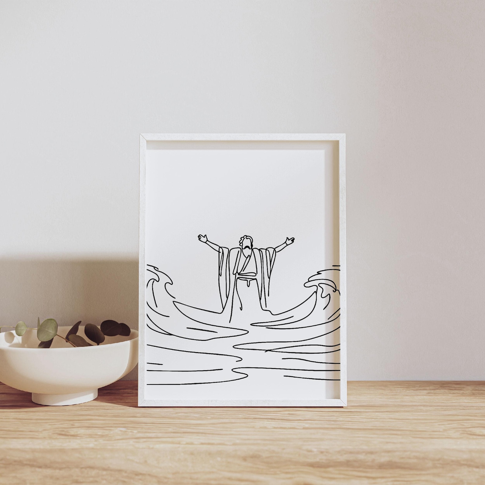 Moses Parting the Red Sea, Digital Art Download, Faith-inspired Line ...