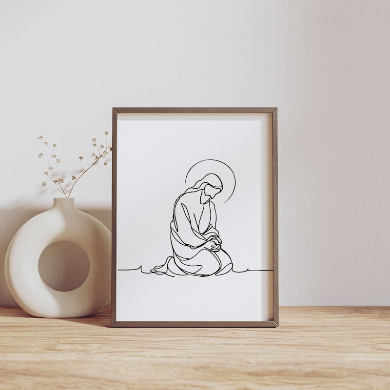 Jesus Line Drawing - Etsy