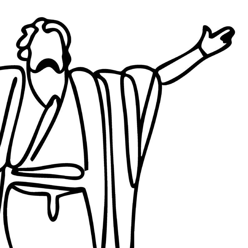 Moses Parting the Red Sea, Digital Art Download, Faith-inspired Line ...