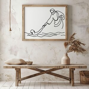 Christ Saving Peter, Digital Art Download, Christian/faith-inspired ...