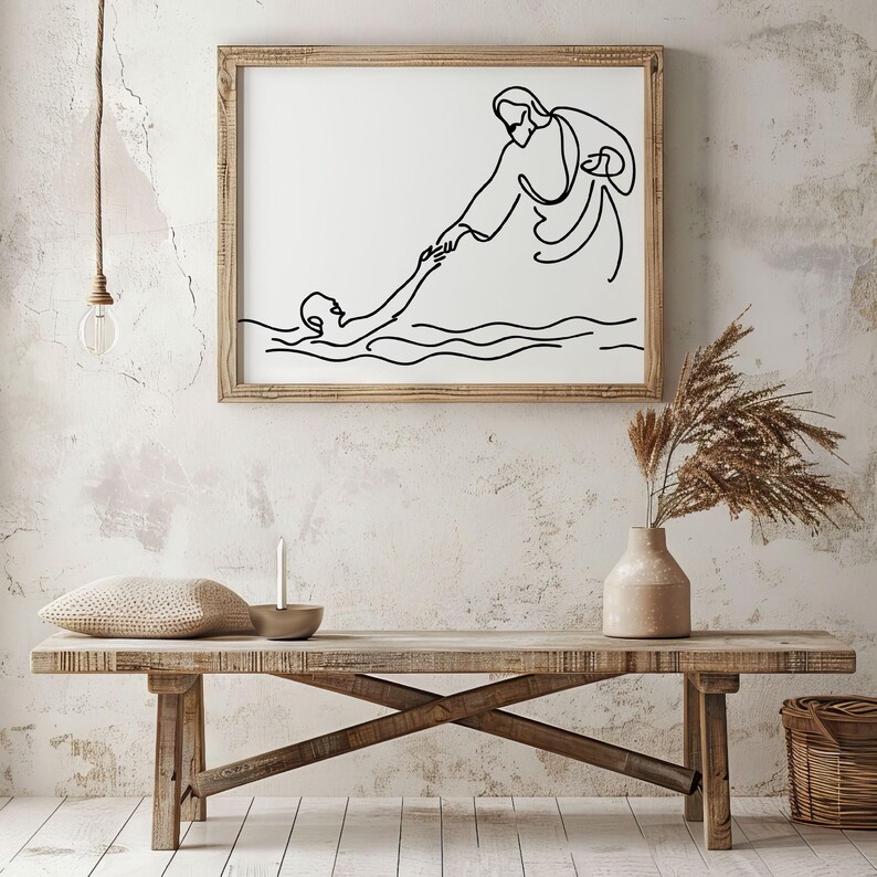 Christ Saving Peter, Digital Art Download, Christian/faith-inspired ...