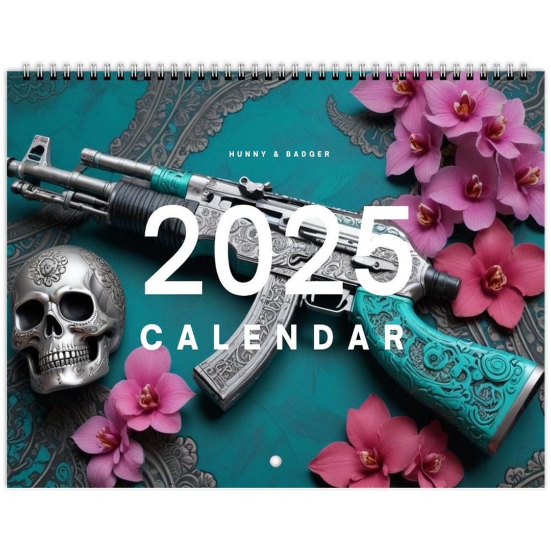 2025 Sugar Skull Ornate Handgun Calendar A Fusion of Bold Elegance and ...