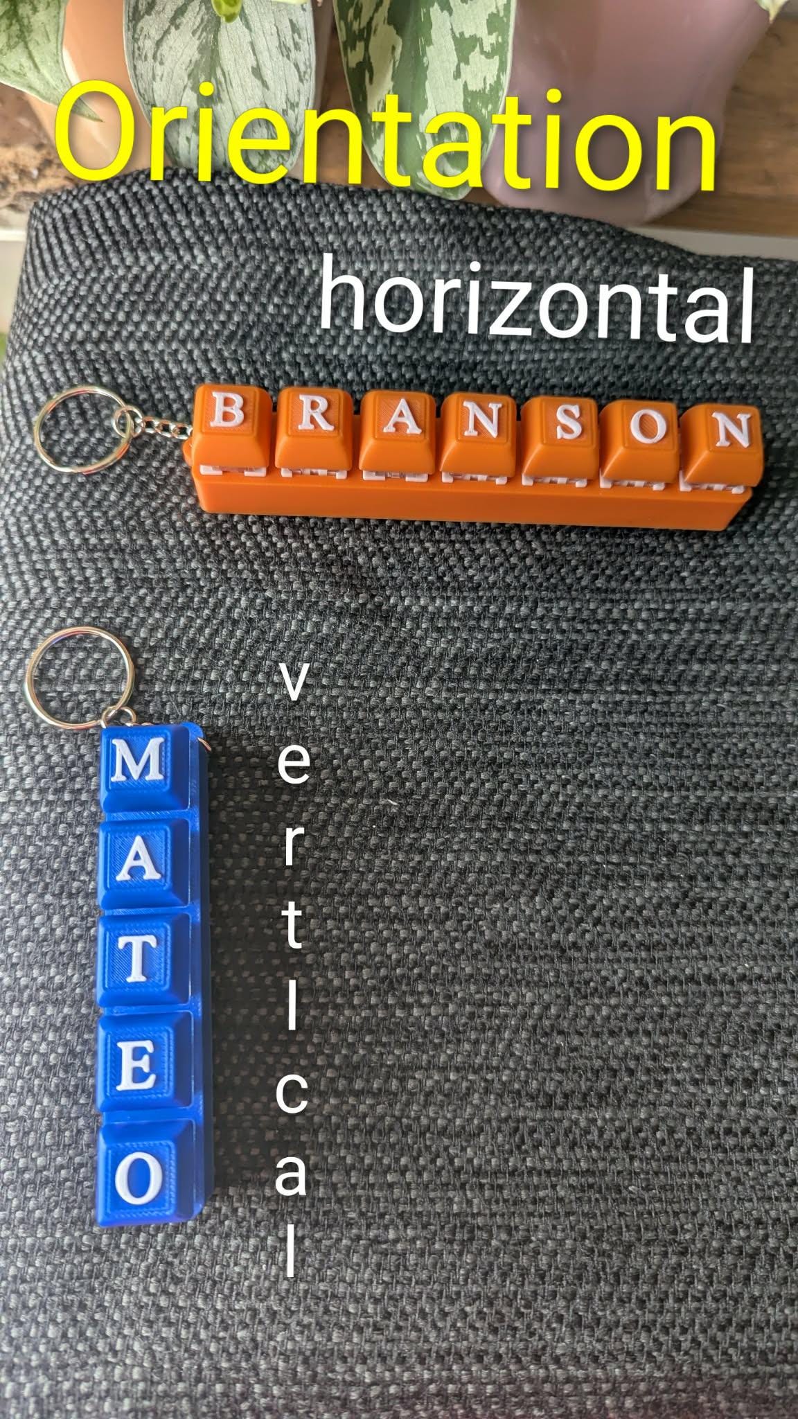 Custom Name Keychain 3D Printed With Clicky Fidget Letters ...