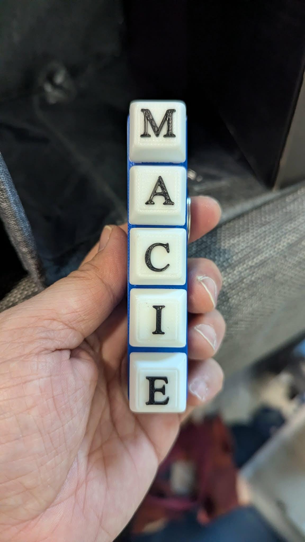 Custom Name Keychain 3D Printed With Clicky Fidget Letters ...