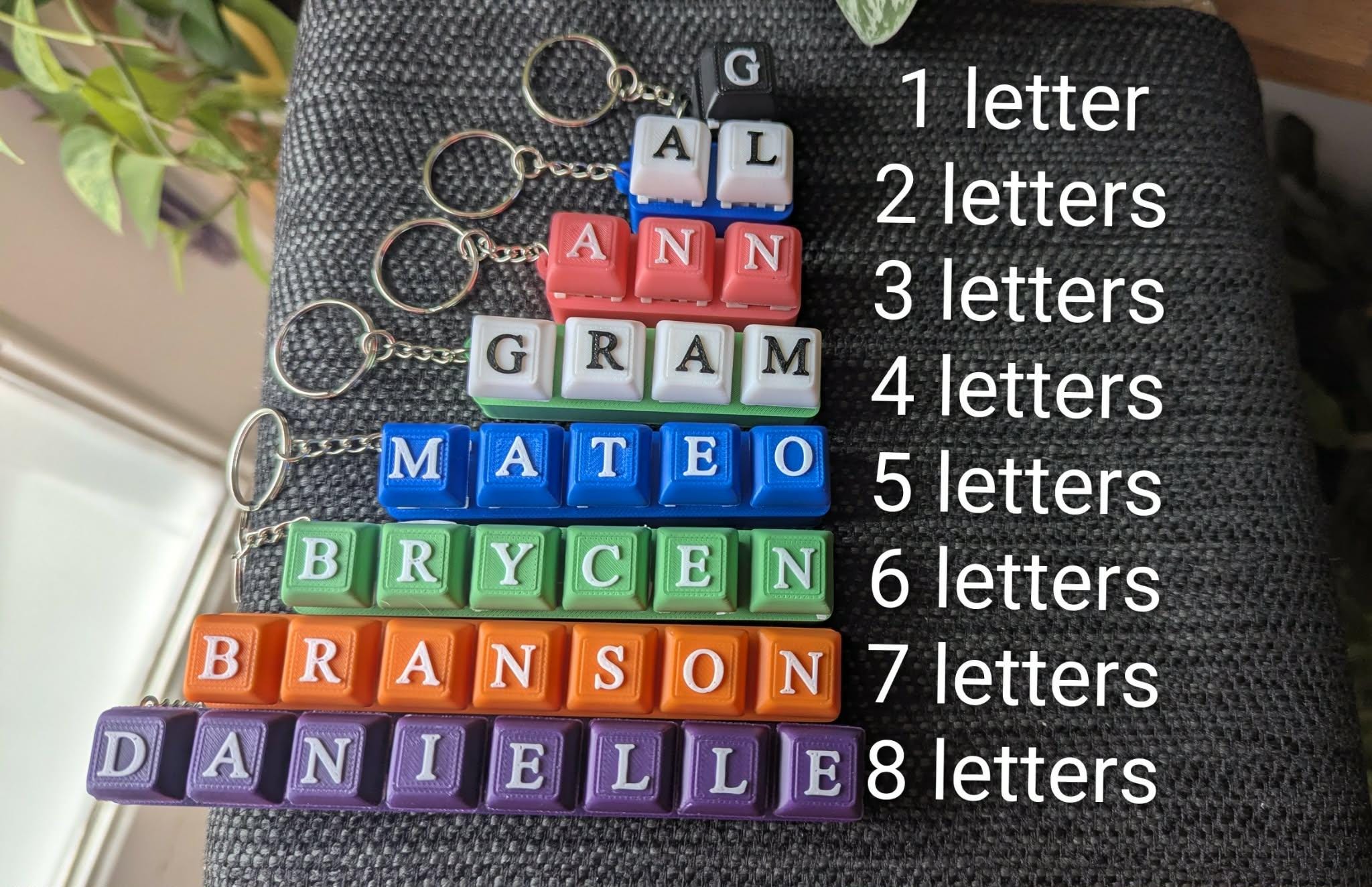 Custom Name Keychain 3D Printed With Clicky Fidget Letters ...