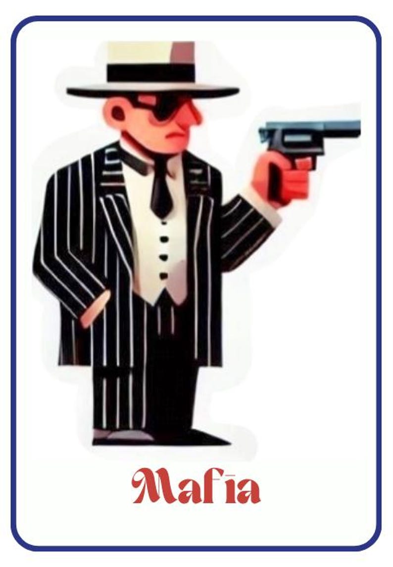 Mafia Game Cards, Printable Cards for the Classic Party Game - Etsy
