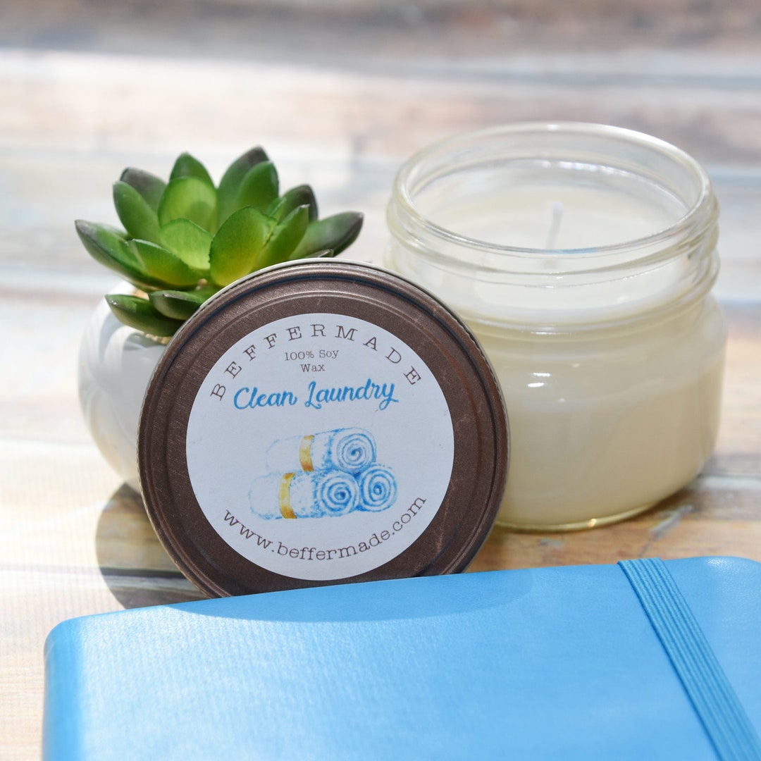 Clean Laundry Candle, 4 Oz Soy Candle, Fresh Scent, Clean Linens - Etsy