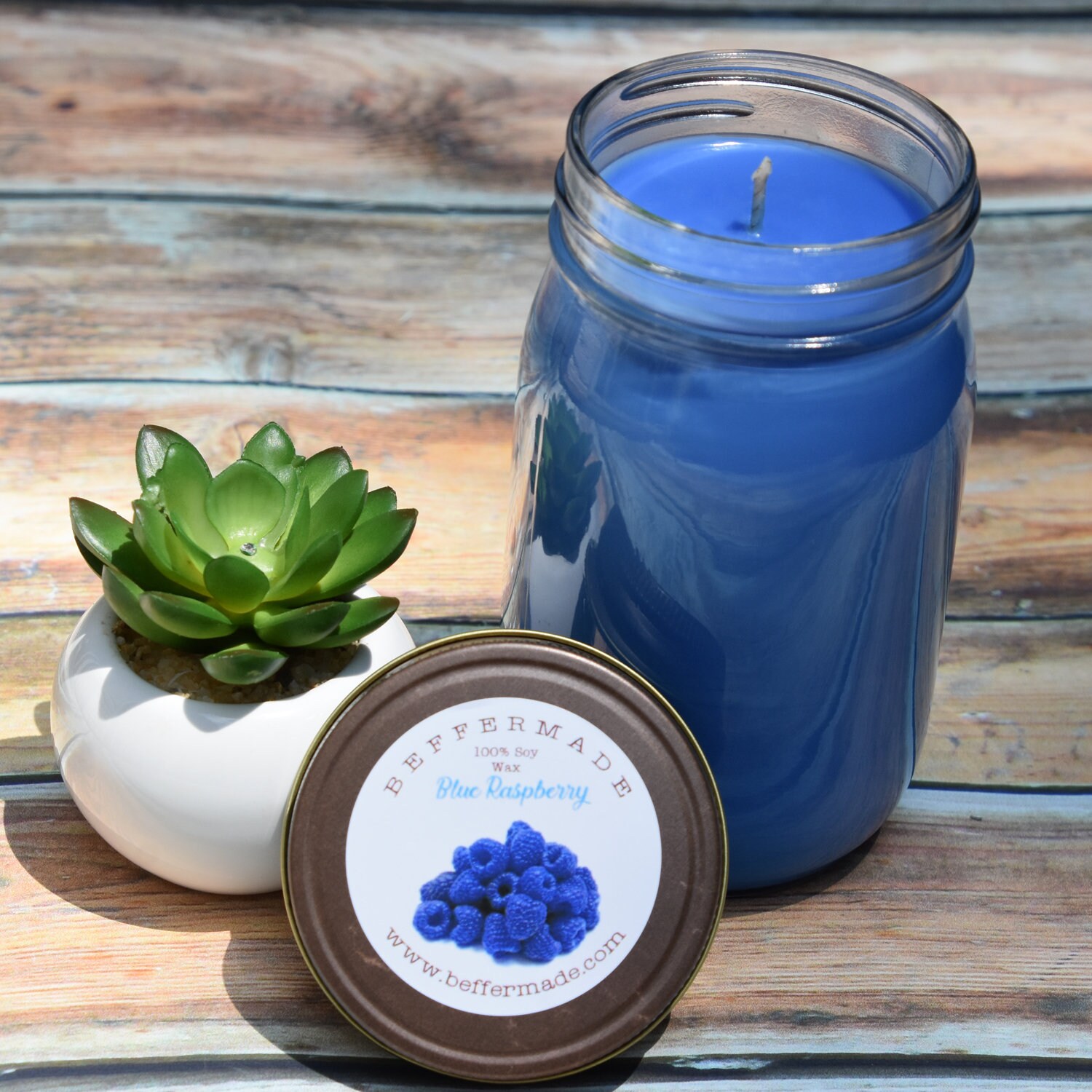 Blue Raspberry Candle 16 oz soy candle Tart Scent Sweet - Etsy.de