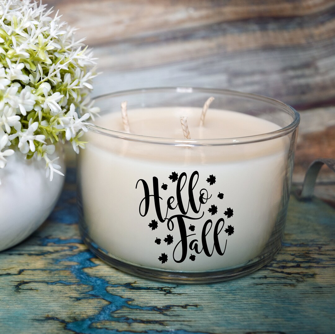 Hello Fall Candle, 14 Oz, 3-wick Soy Candle - Etsy