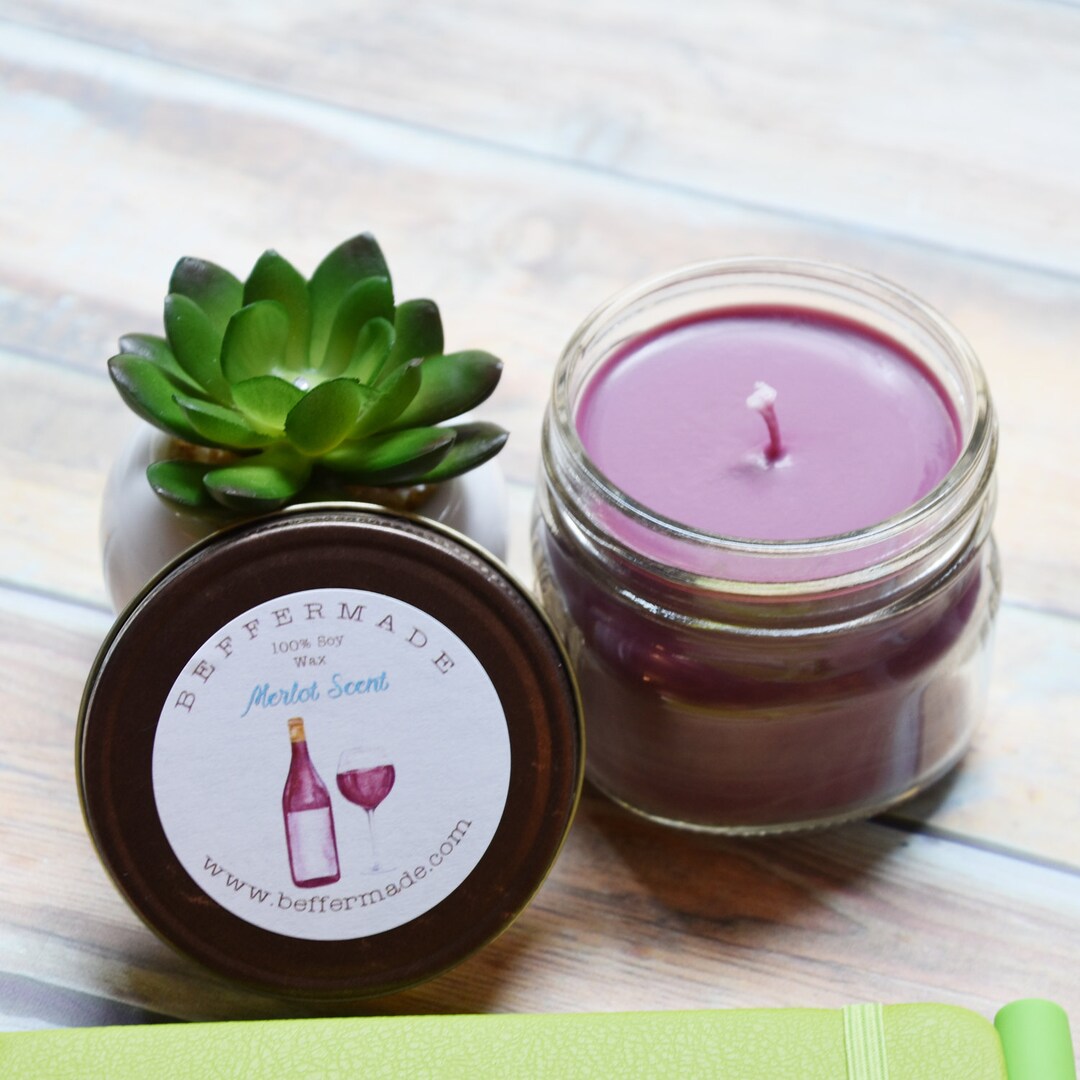 Merlot Candle, 4 Oz Soy Candle, Merlot Wine Scent - Etsy
