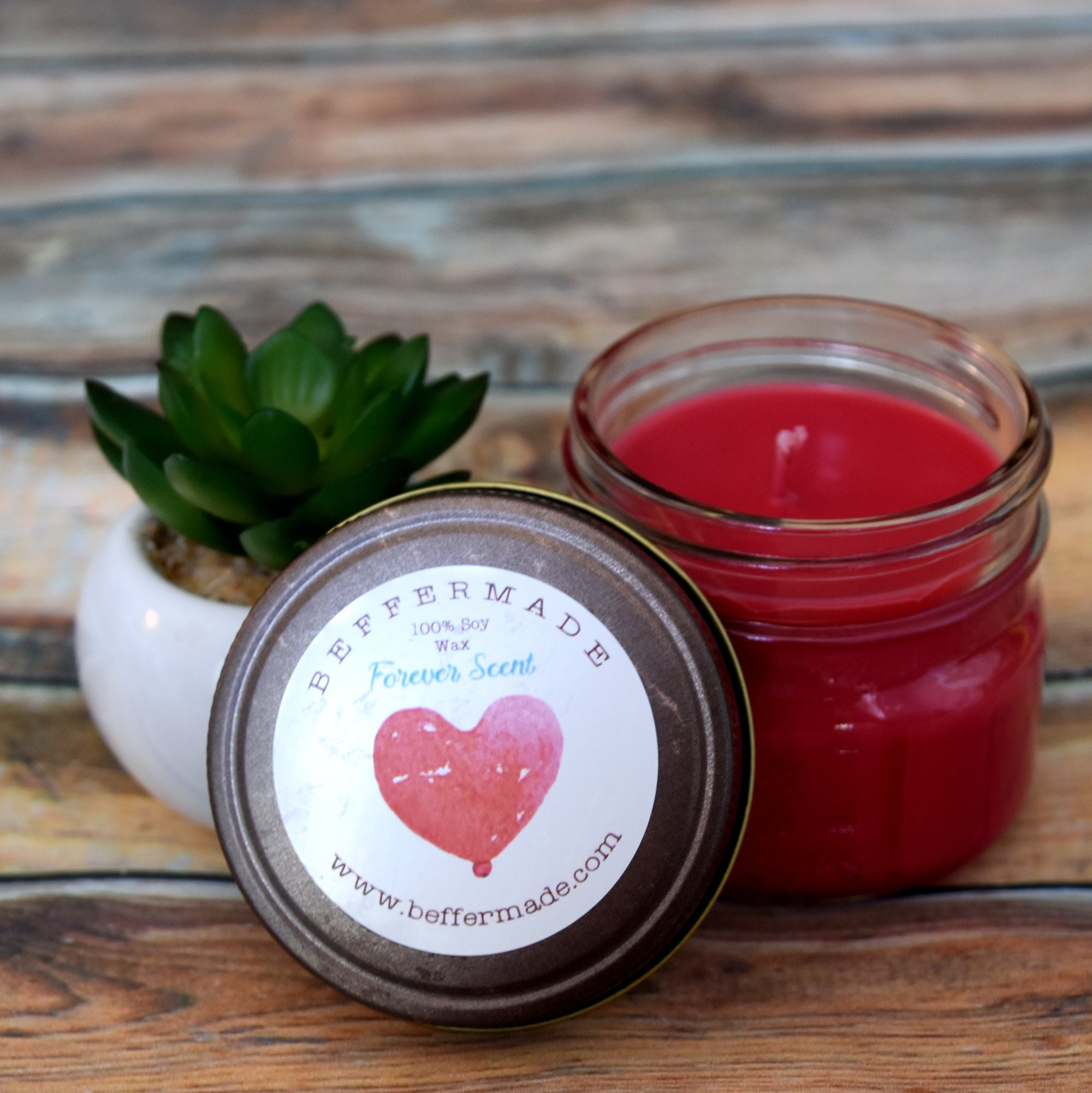 Forever Candle Scented 4 oz soy candle Pomegranate Red | Etsy