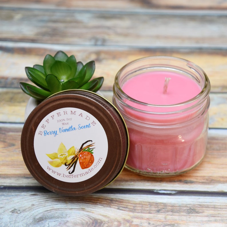 Berry Vanilla Candle 4 Oz Soy Candle Fruity Scent - Etsy