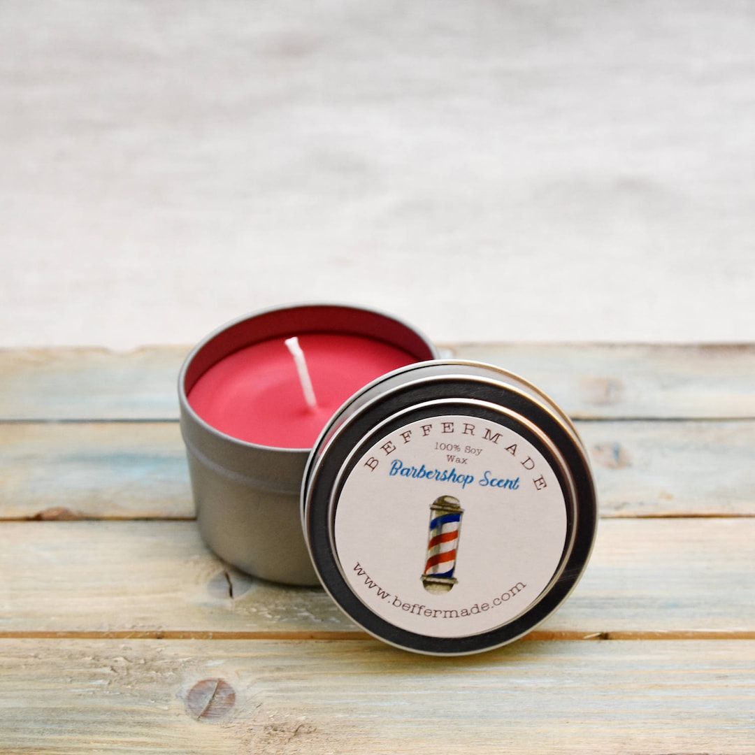 Barbershop Candle, 4 Oz Soy Candle, Shave and a Haircut Scent, Smells ...