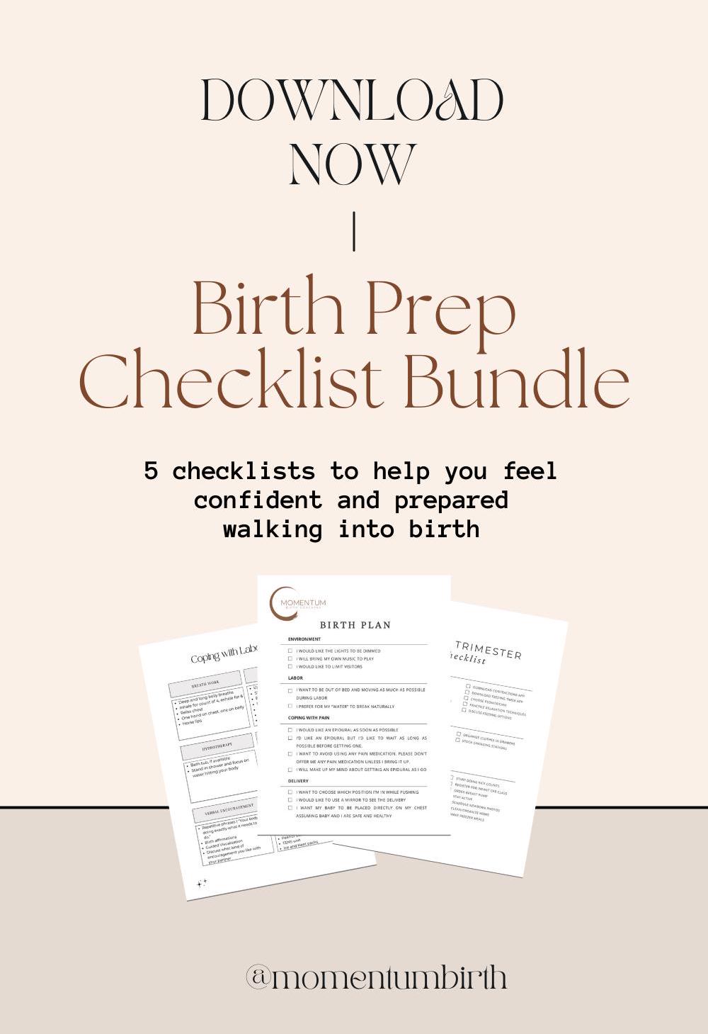 Birth Prep Checklist Bundle - Etsy