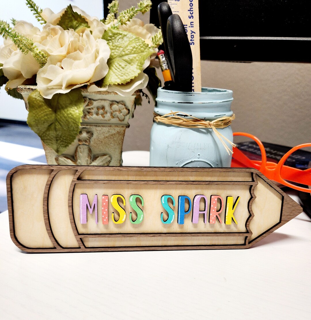 Teacher Classroom Sign, Teacher Name Sign, Pencil Name Sign, Teacher ...