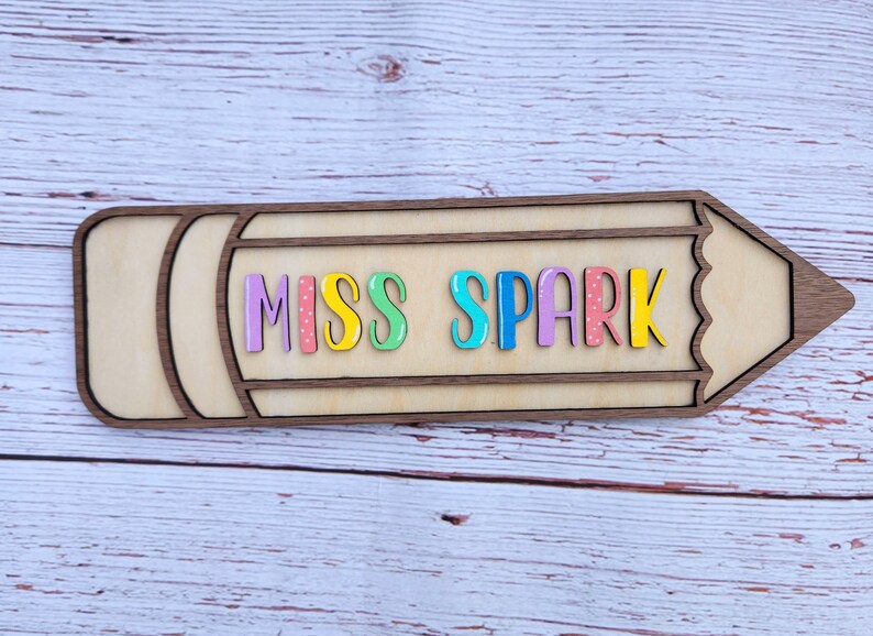 Teacher Classroom Sign, Teacher Name Sign, Pencil Name Sign, Teacher ...