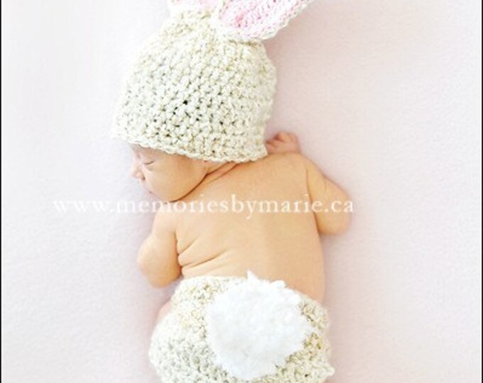Bunny Hat, Bunny Set, Diaper Cover, Baby Girl, Baby Boy, Photo Prop ...