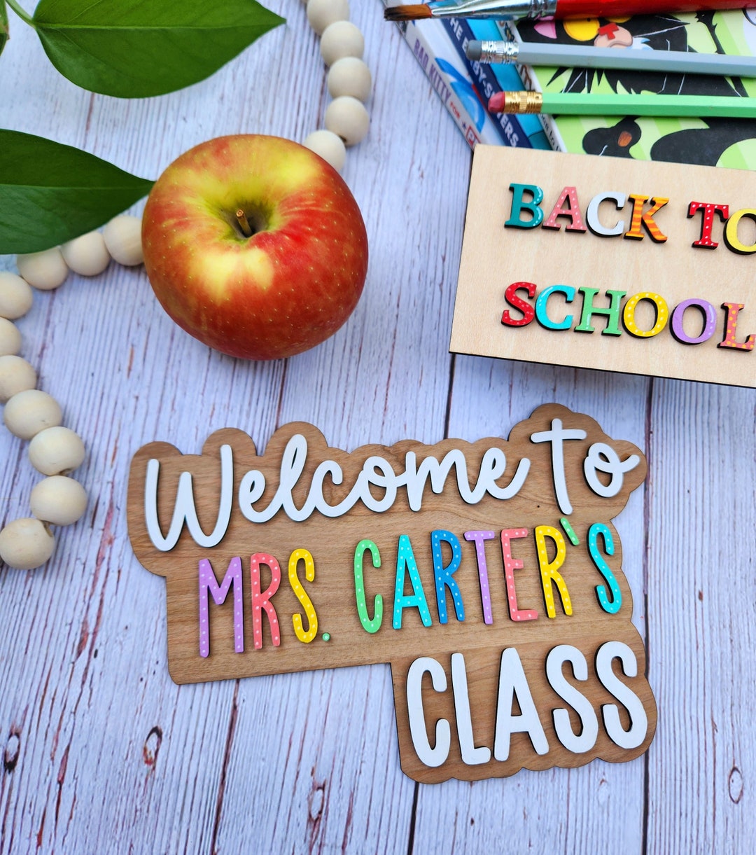 Teacher Doorframe Sign, Welcome to Class Sign, Teacher Classroom Sign ...