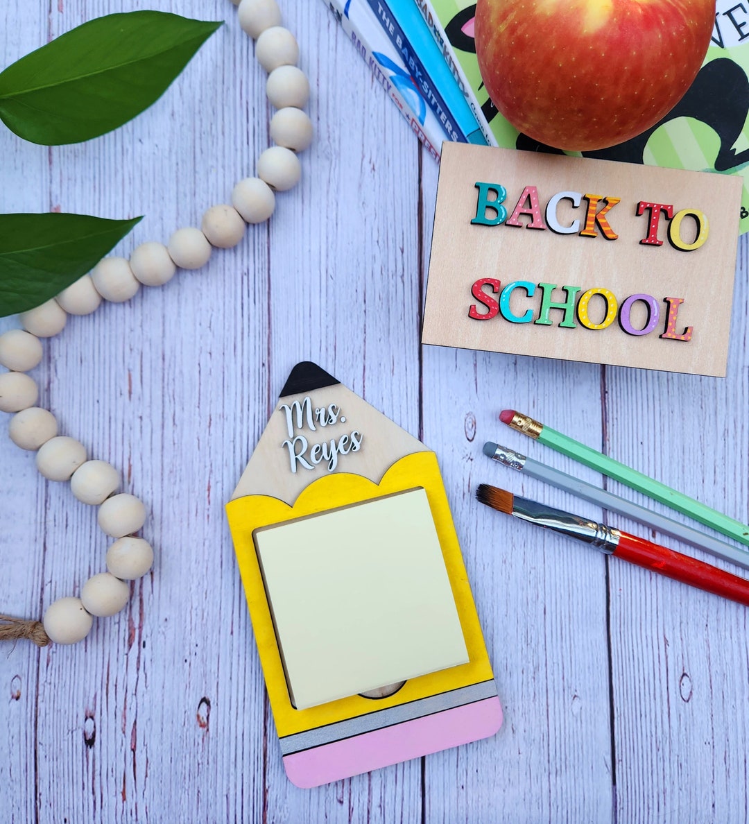 Teacher Post It Note Holder, Teacher Gift, Personalized Post It Note ...