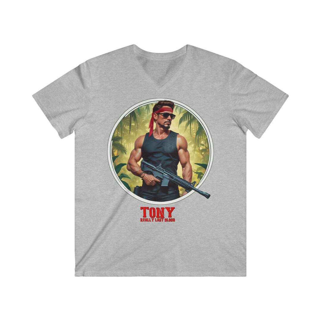 Tony Tony Stark as John Rambo T-shirt - Etsy