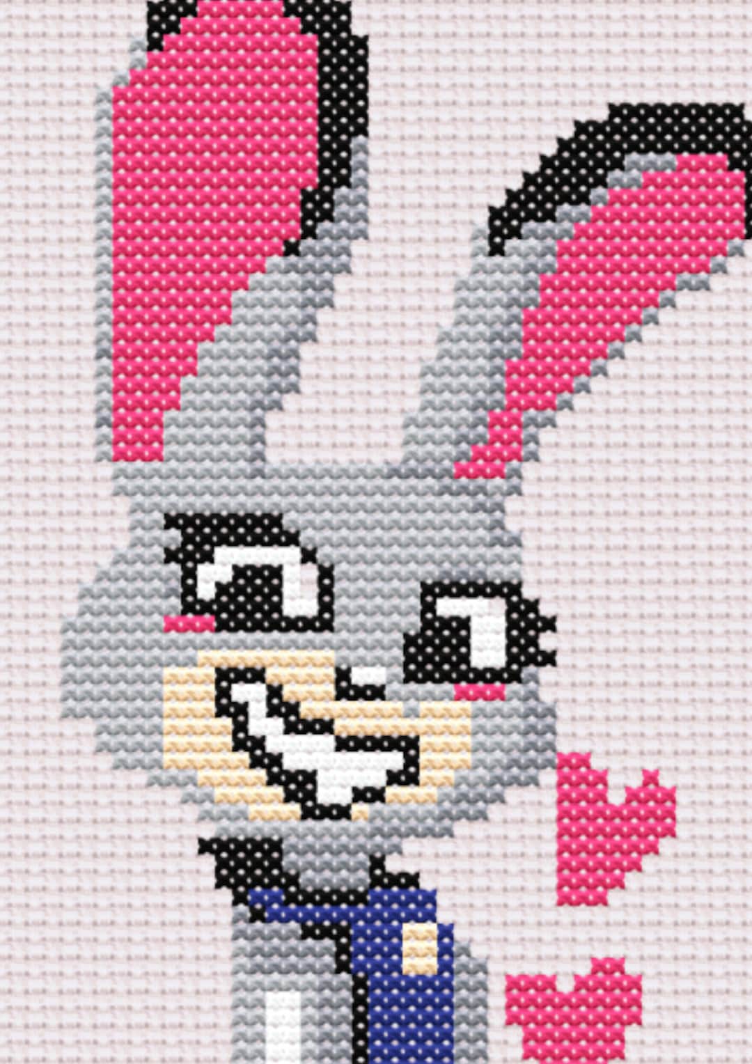 Zootopia Judy Hops Bunny Cross Stitch Needlepoint Pattern Digital ...