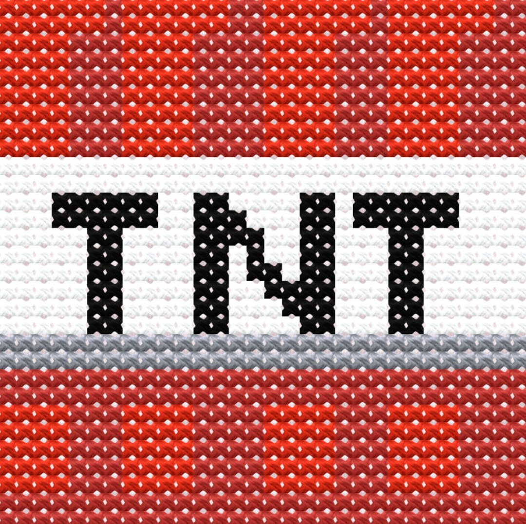 Minecraft TNT Video Game Cross Stitch Needlepoint Pattern Digital ...