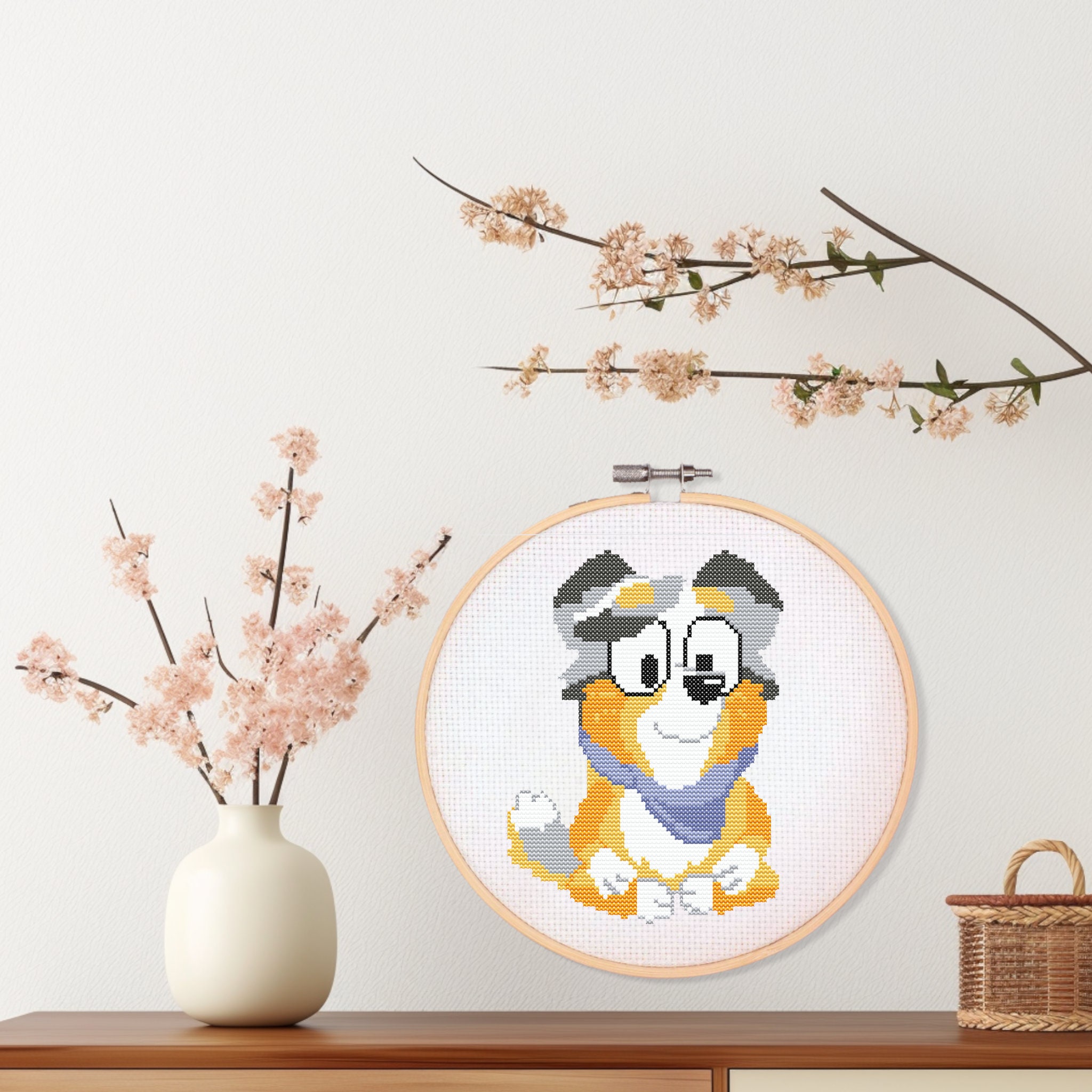 Bluey Teacher Calypso Australian Shepherd Cross Stitch Needlepoint ...