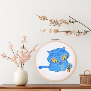 Jinu Cat Derpy Idiot Tiger K Pop Hunter Demon Blue Easy Crossstitch ...