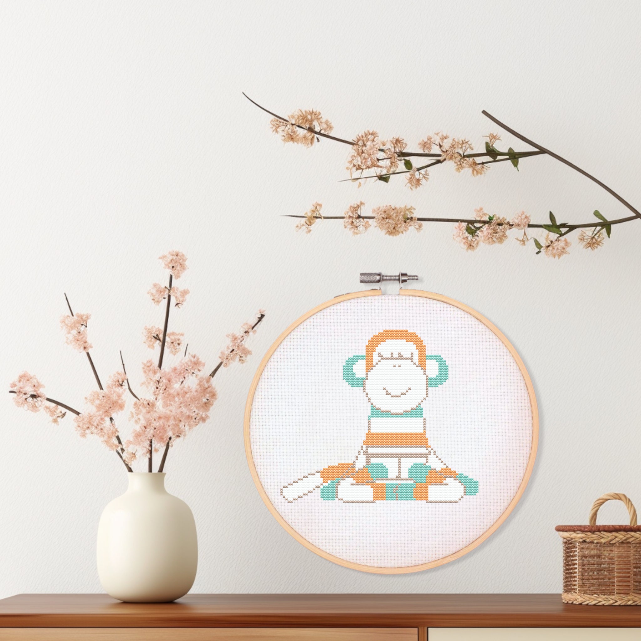 Mr. Monkey Jocks Bluey Decor Cross Stitch Needlepoint Pattern Digital ...