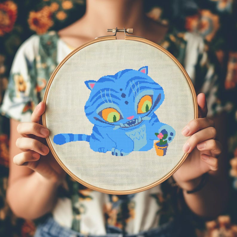 Jinu Cat Derpy Idiot Tiger K Pop Hunter Demon Blue Easy Crossstitch ...