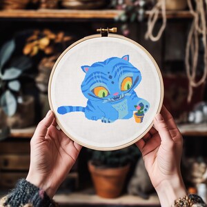 Jinu Cat Derpy Idiot Tiger K Pop Hunter Demon Blue Easy Crossstitch ...