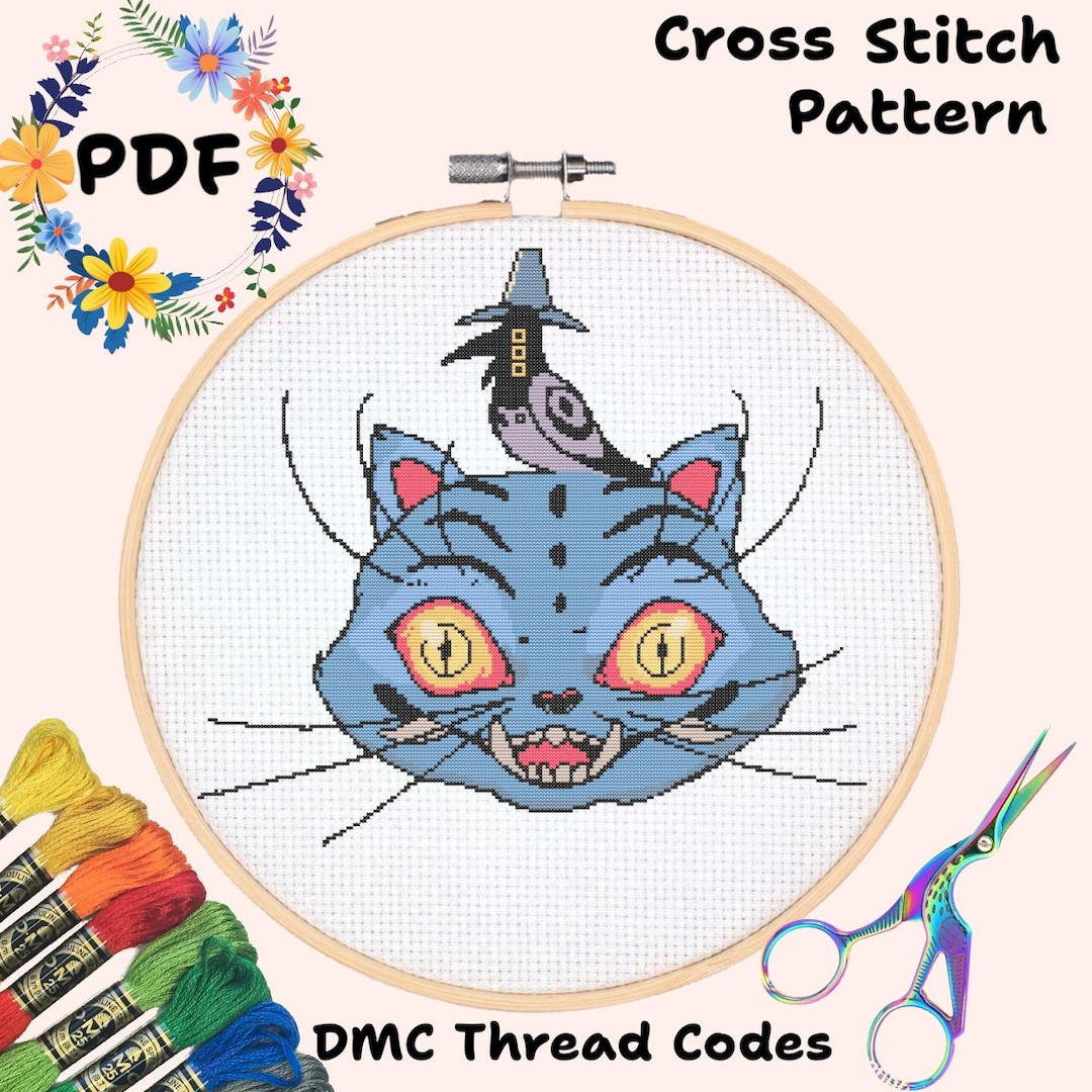 Jinu Cat Derpy Idiot Tiger K Pop Hunter Demon Blue Bird Hat Easy Crossstitch Needlepoint Pattern ...