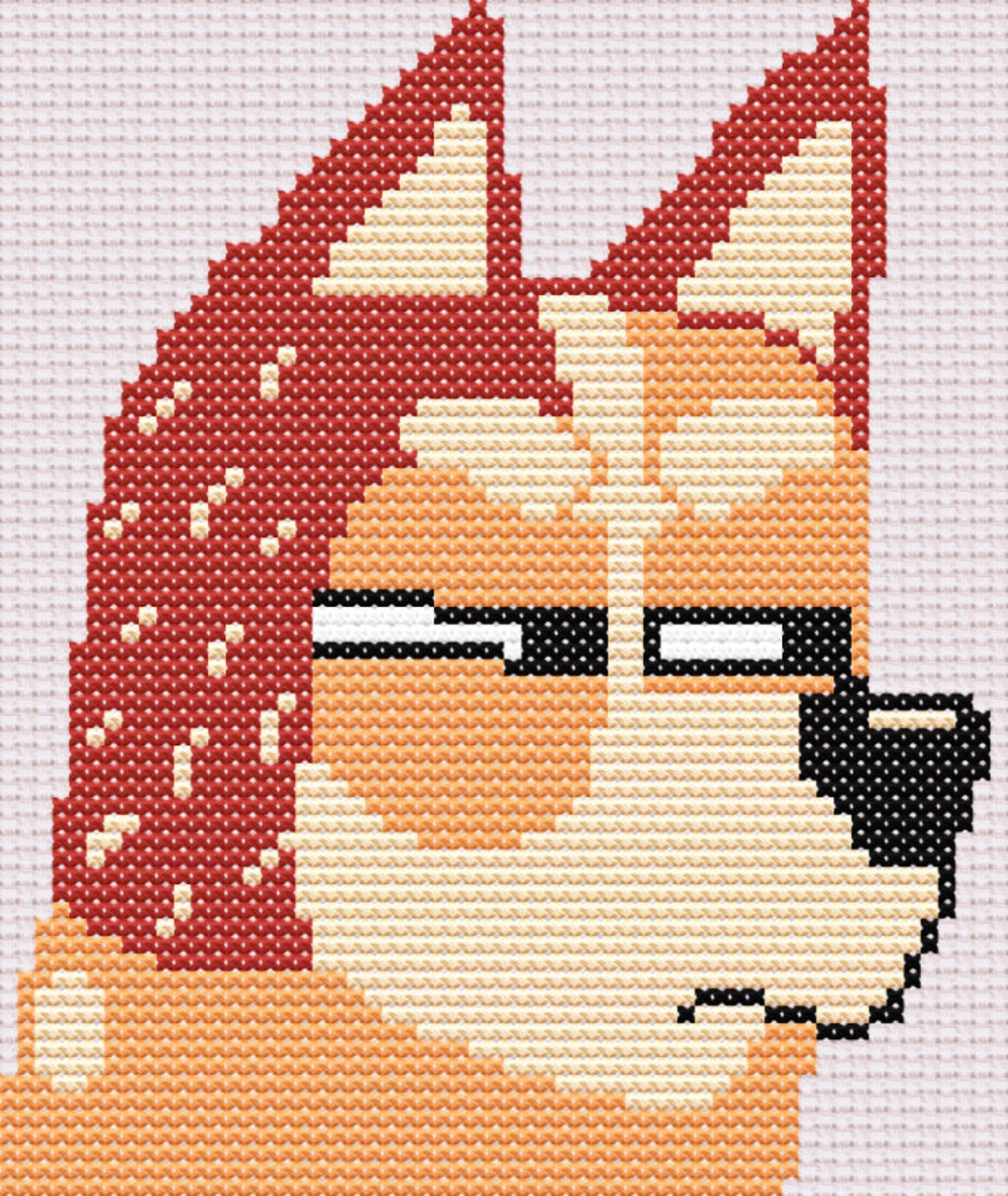 Bluey Sassy Chilli Heeler Children Cross Stitch Needlepoint Pattern ...