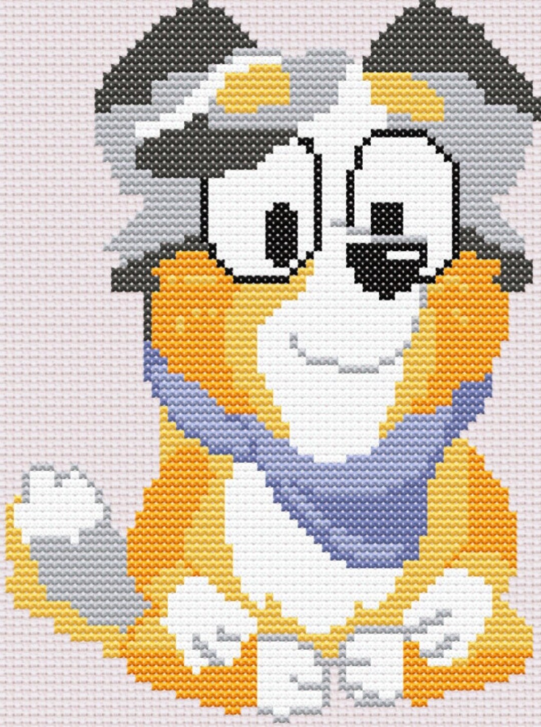 Bluey Teacher Calypso Australian Shepherd Cross Stitch Needlepoint ...