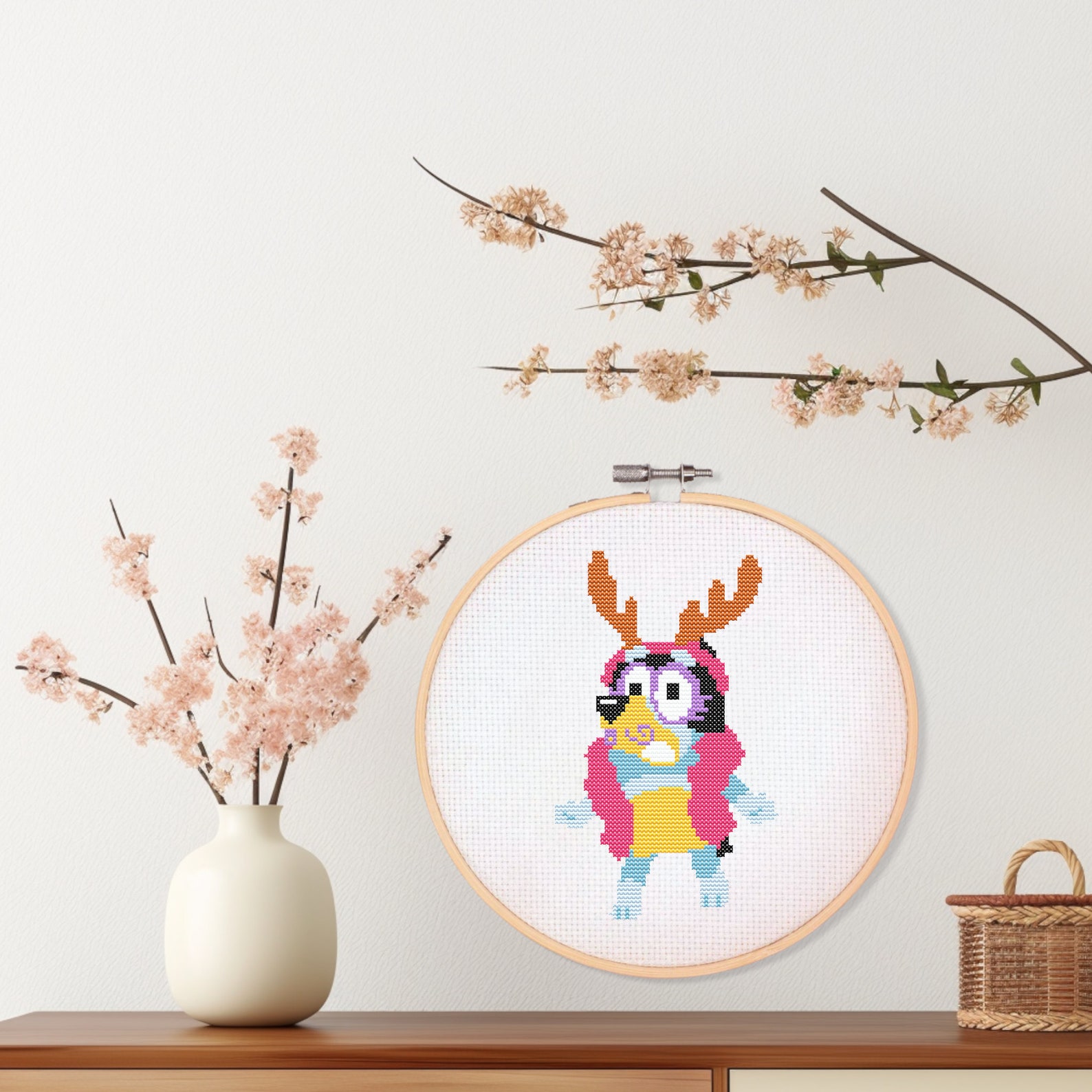 Bluey Bandit Costume Dad Xylophone Funny Cross Stitch Needlepoint ...