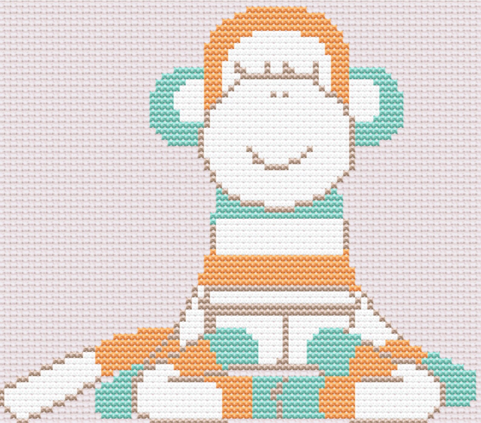 Mr. Monkey Jocks Bluey Decor Cross Stitch Needlepoint Pattern Digital ...