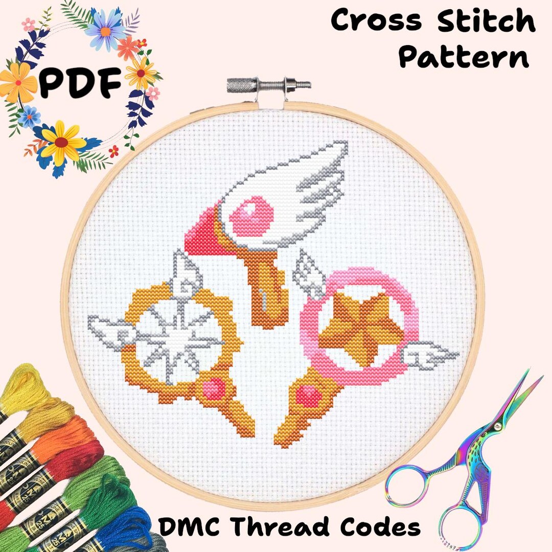 Card Captor Sakura Anime Magical Girl Retro Cartoon Cross Stitch ...