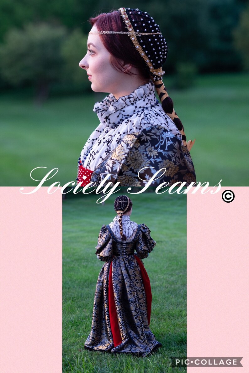 Medieval headdress Italian Renaissance BROWN GOLD La Bella | Etsy