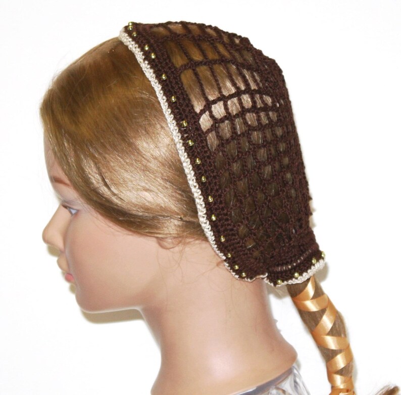 Medieval headdress Italian Renaissance BROWN GOLD La Bella | Etsy