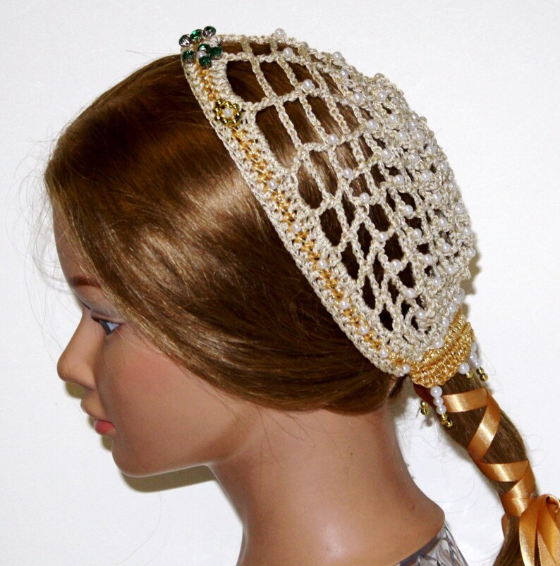 Coiffure médiévale JULIET CAP Malan Renaissance Trinzale | Etsy