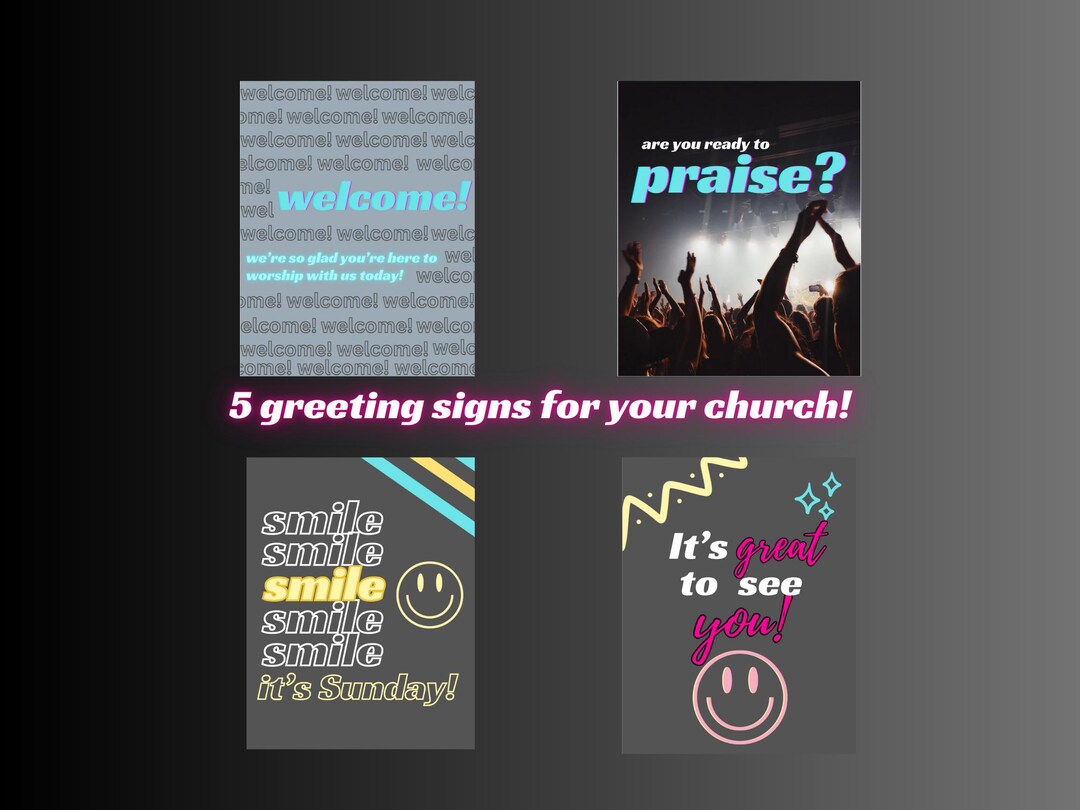 6 Church Welcome Signs Editable in Canva Pro - Etsy