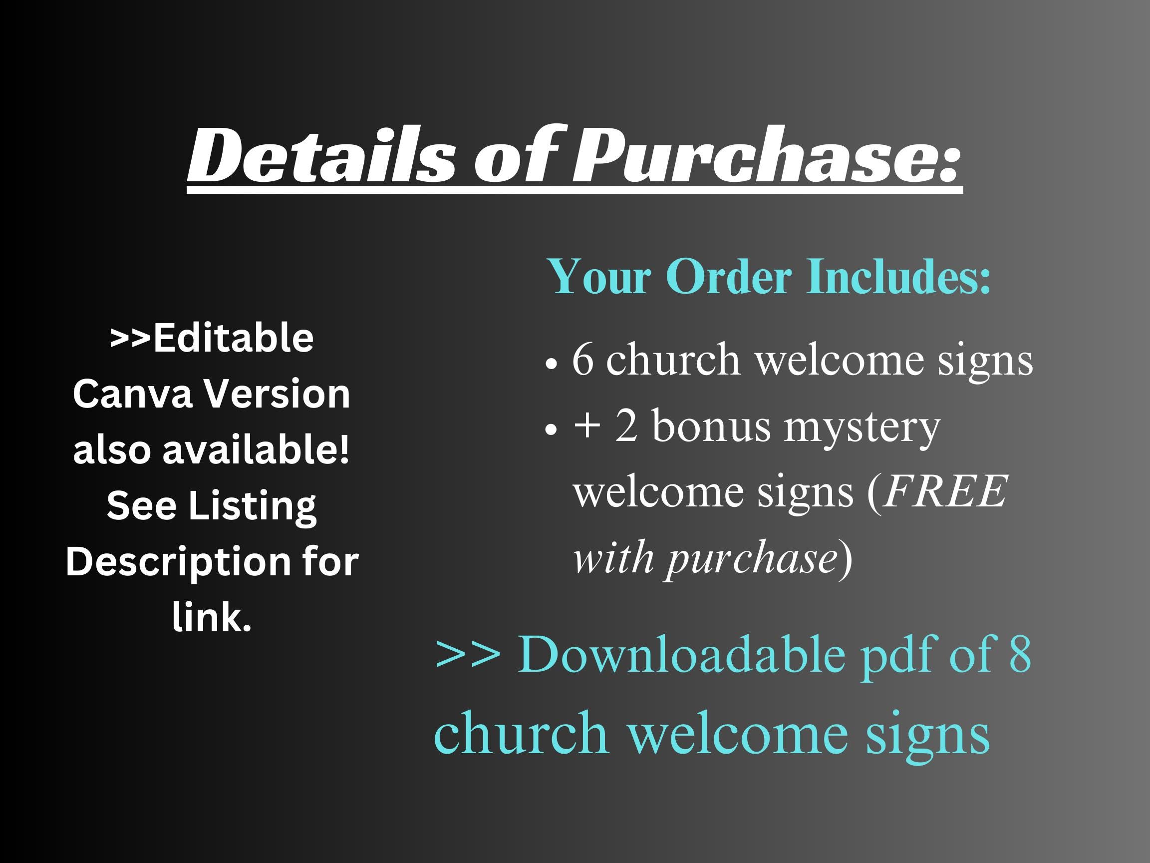 6 Church Welcome Signs Editable in Canva Pro - Etsy