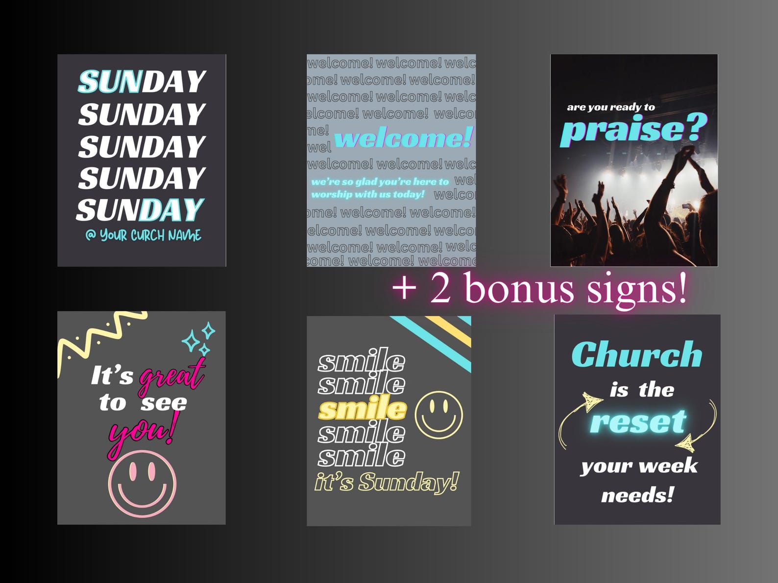 6 Church Welcome Signs Editable in Canva Pro - Etsy