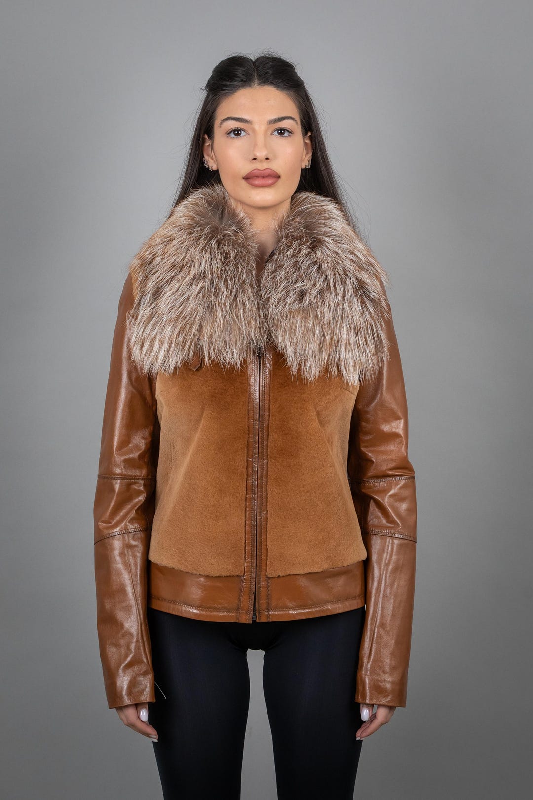 Kangaroo Calf and Fox Leather and Fur Jacket - Etsy