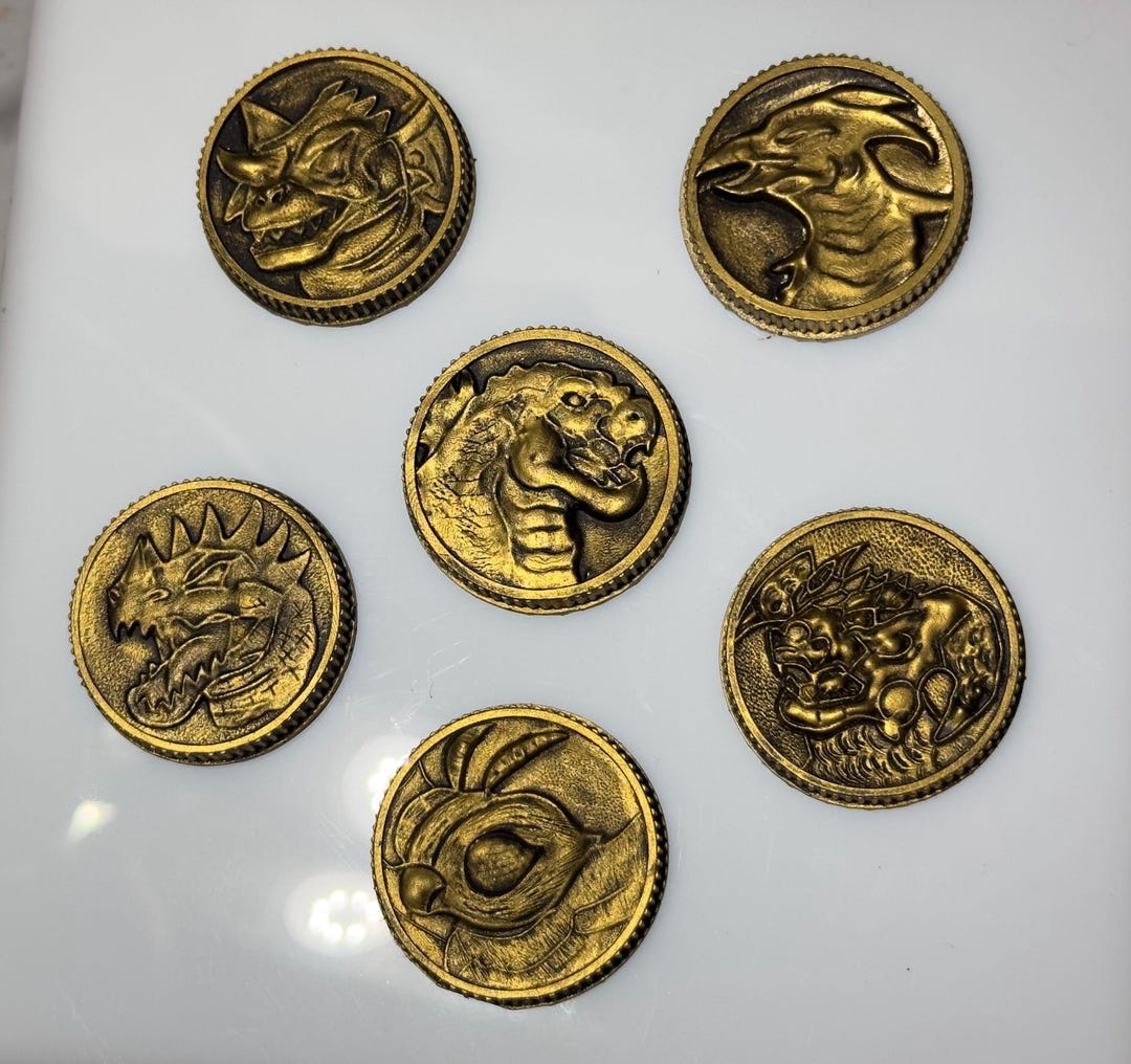 Godzilla Vs Power Rangers Inspired Kaiju Ranger Coins - Etsy