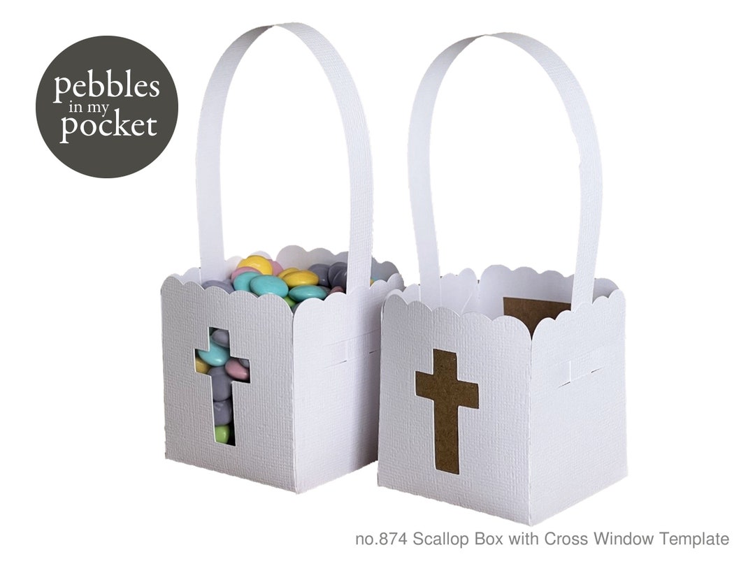 No.874 Scallop Box With Cross Window Digital Download SVG & Pdf - Etsy