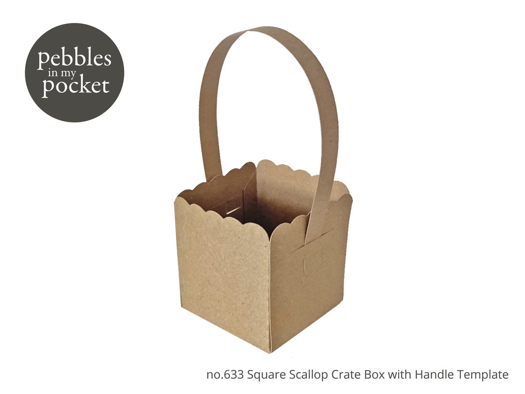 No.633 Square Scallop Crate Box With Handle Digital Download - Etsy