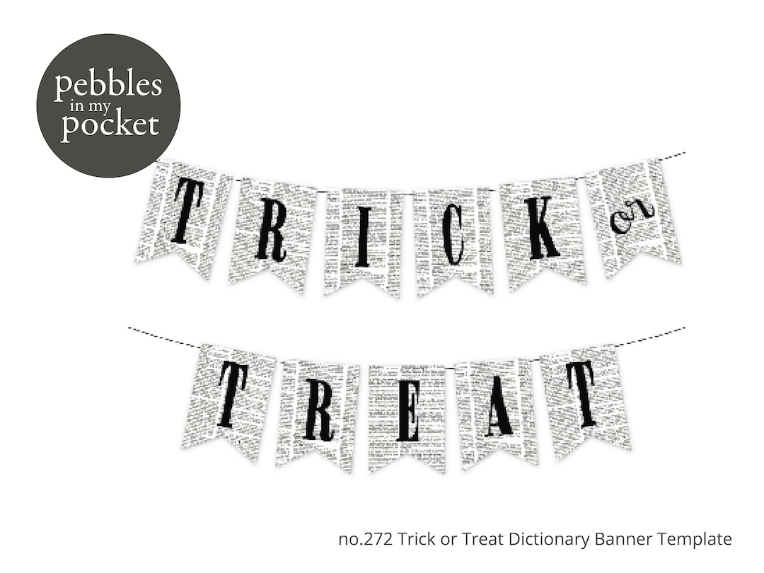 No.272 Trick or Treat Dictionary Banner Print/cut SVG & Pdf - Etsy